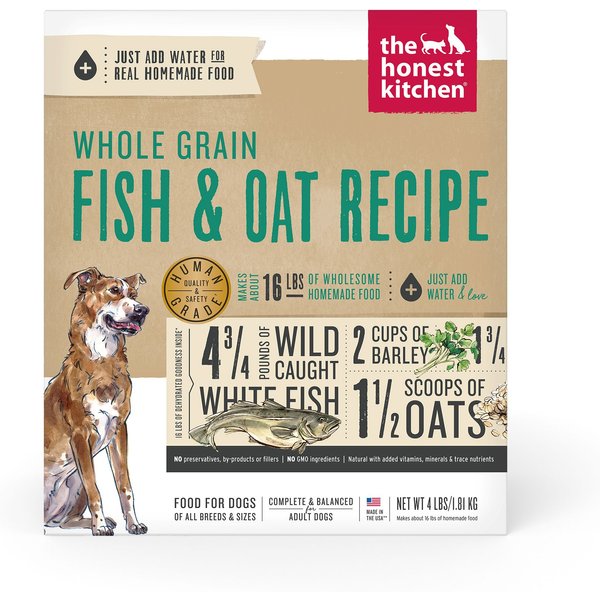 THE HONEST KITCHEN Whole Grain Fish & Oat Recipe Dehydrated Dog Food, 4 ...