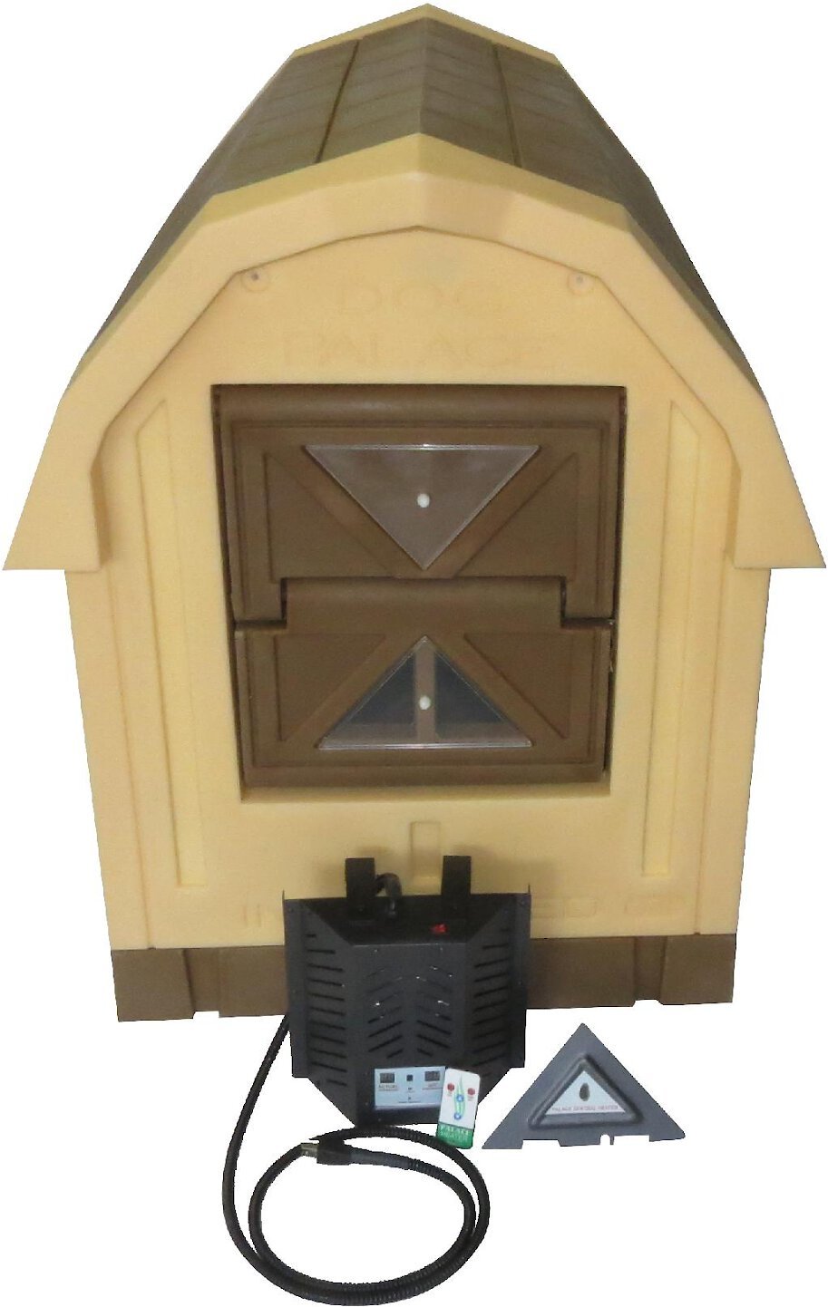 DOG PALACE Insulated Heated Dog House, Brown/Tan - Chewy.com