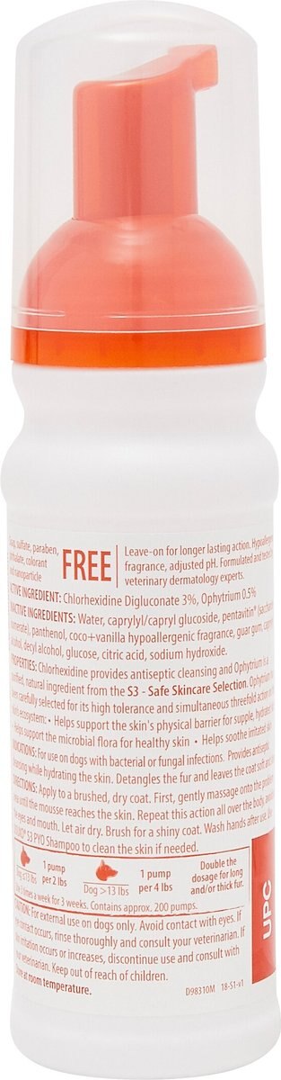 DOUXO S3 PYO Antiseptic Antifungal Chlorhexidine Dog Mousse, 5.1-oz ...