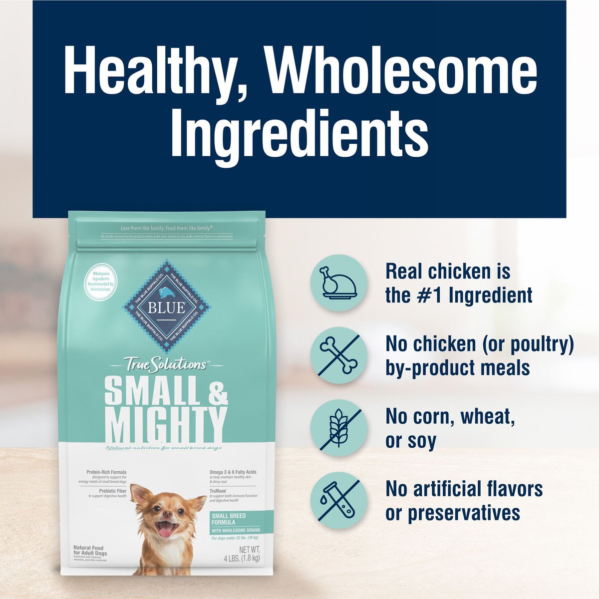 BLUE BUFFALO True Solutions Small & Mighty Small Breed Formula Adult ...