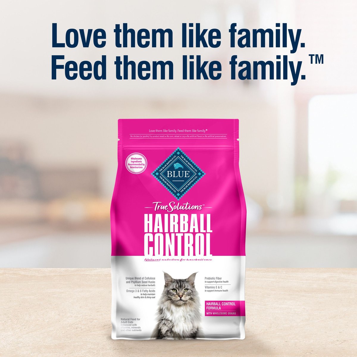 BLUE BUFFALO True Solutions Hairball Control Chicken Adult Dry Cat Food ...