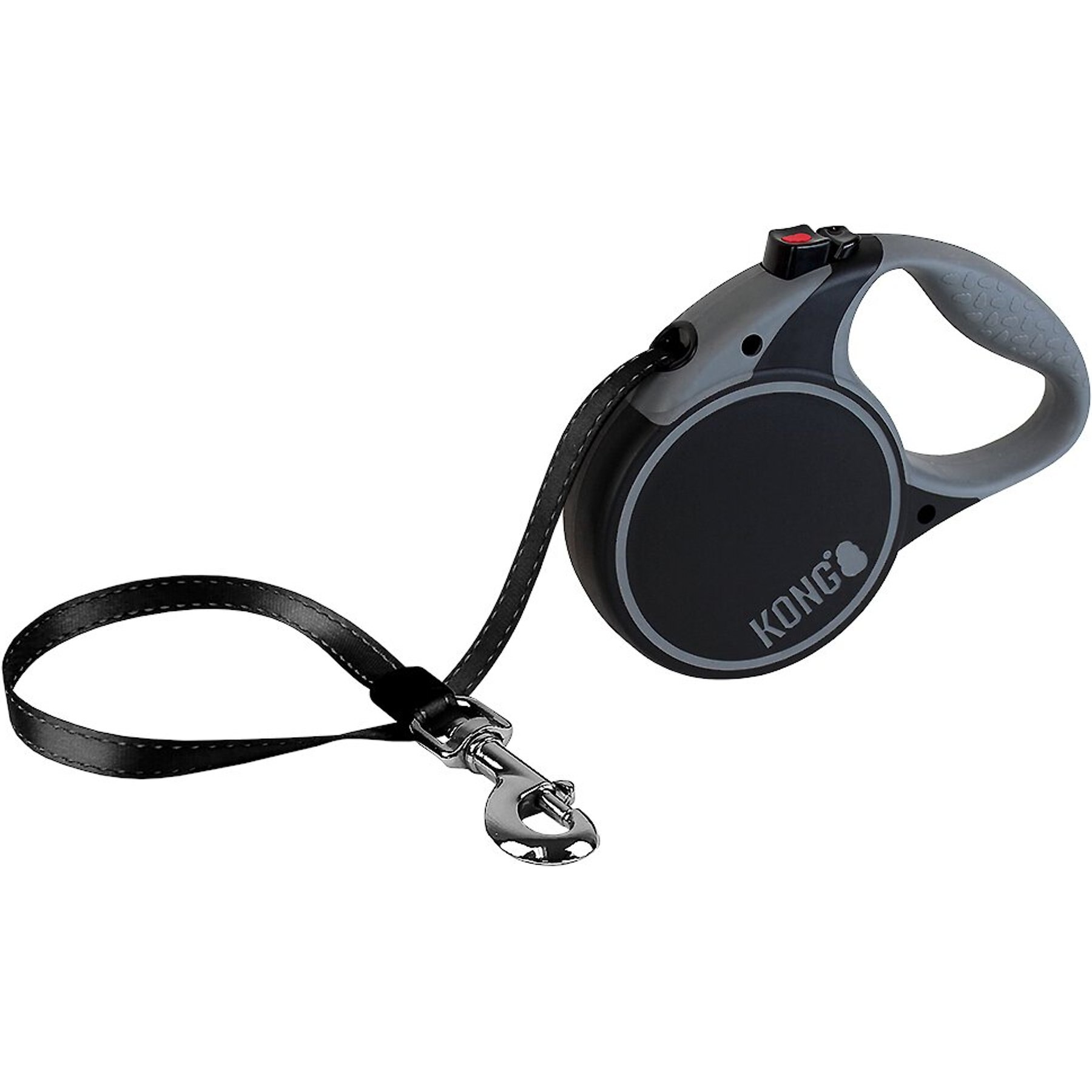 KONG RETRACTABLE Terrain Nylon Reflective Retractable Dog Leash, Black ...