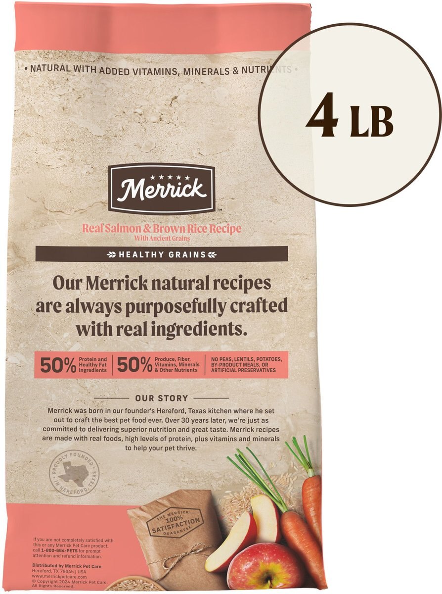 MERRICK Healthy Grains Real Salmon & Brown Rice Recipe with Ancient ...