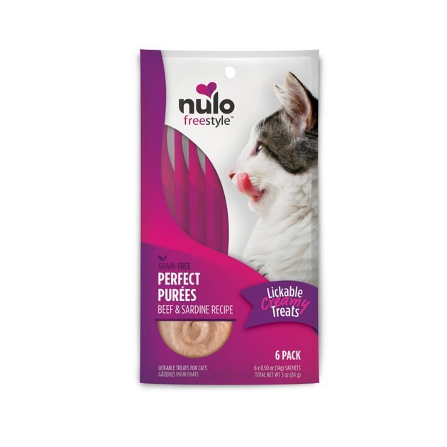 NULO Freestyle Perfect Purees Beef & Sardine Recipe Grain-Free Lickable ...