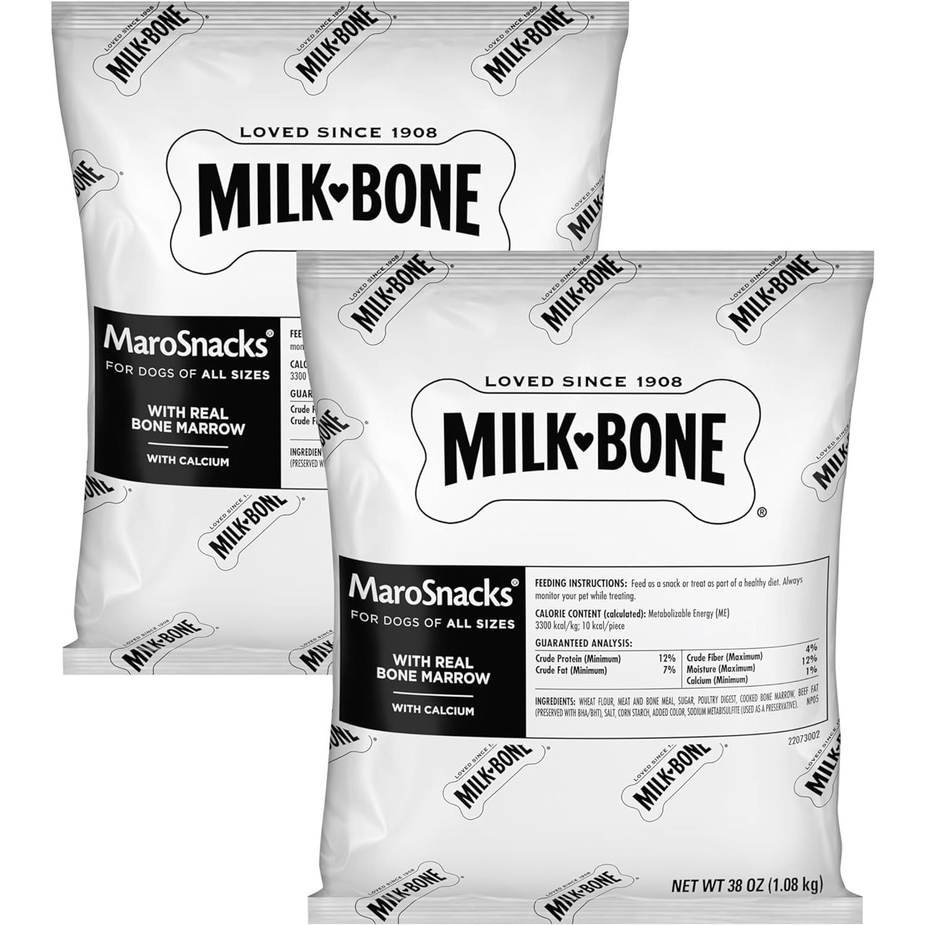 MILK-BONE MaroSnacks Real Bone Marrow Dog Treats, 38-oz, case of 2 ...