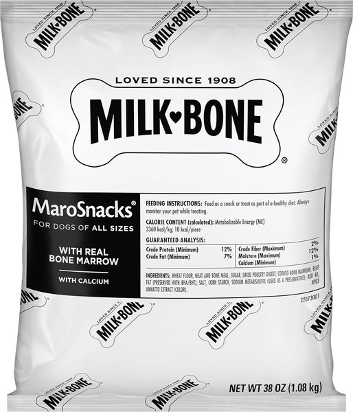 MILK-BONE MaroSnacks Real Bone Marrow Dog Treats, 38-oz, case of 2 ...