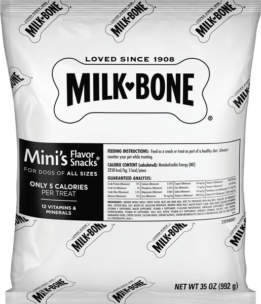 MILK-BONE Mini's Flavor Snacks Beef, Chicken & Bacon Flavored Biscuit ...