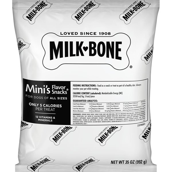 MILK-BONE Mini's Flavor Snacks Beef, Chicken & Bacon Flavored Biscuit ...