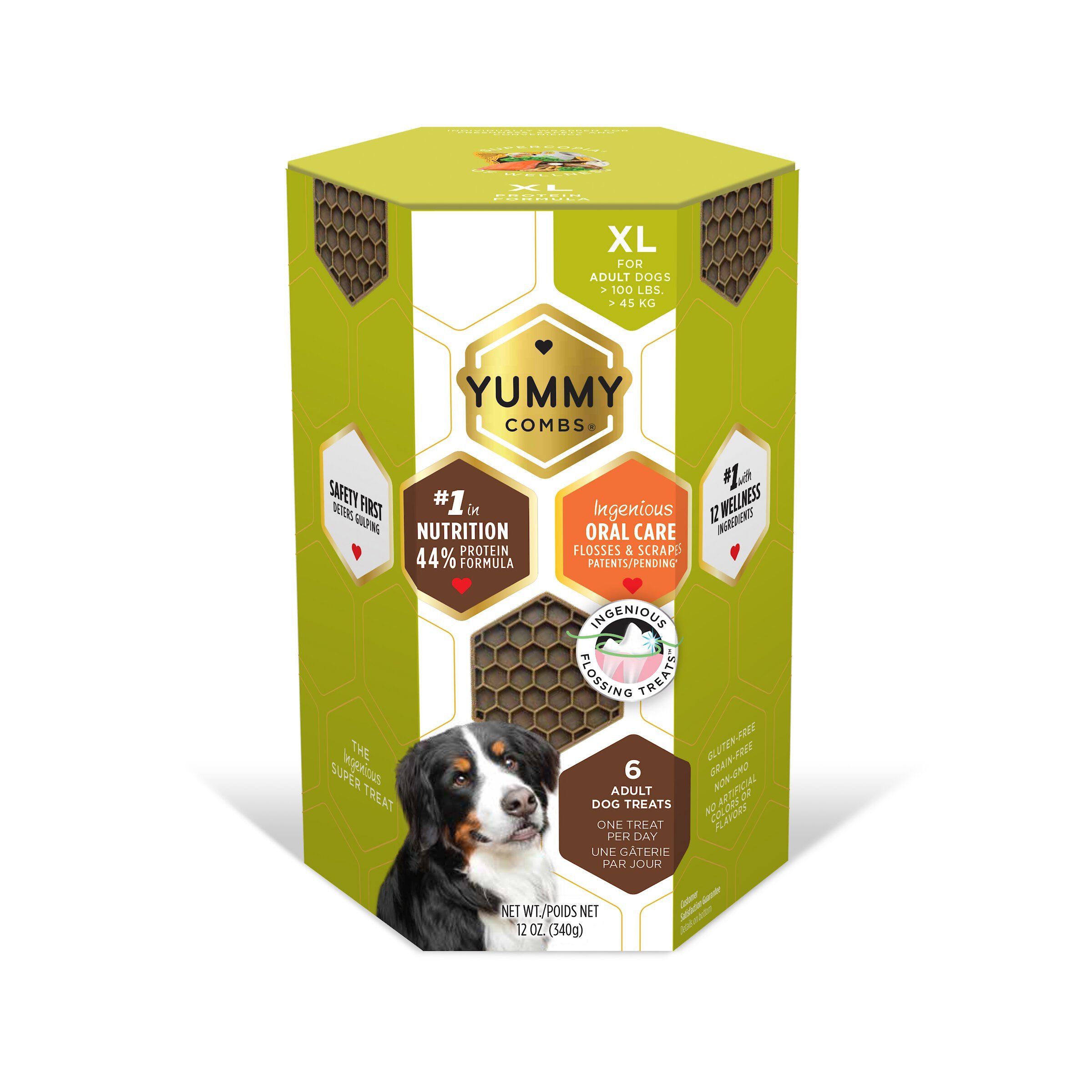 YUMMY COMBS Ingenious Oral Care Flossing X-Large Breed Grain-Free Adult ...