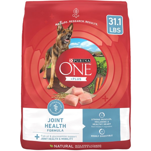PURINA ONE +Plus Adult Joint Health Formula Dry Dog Food, 31.1-lb bag ...