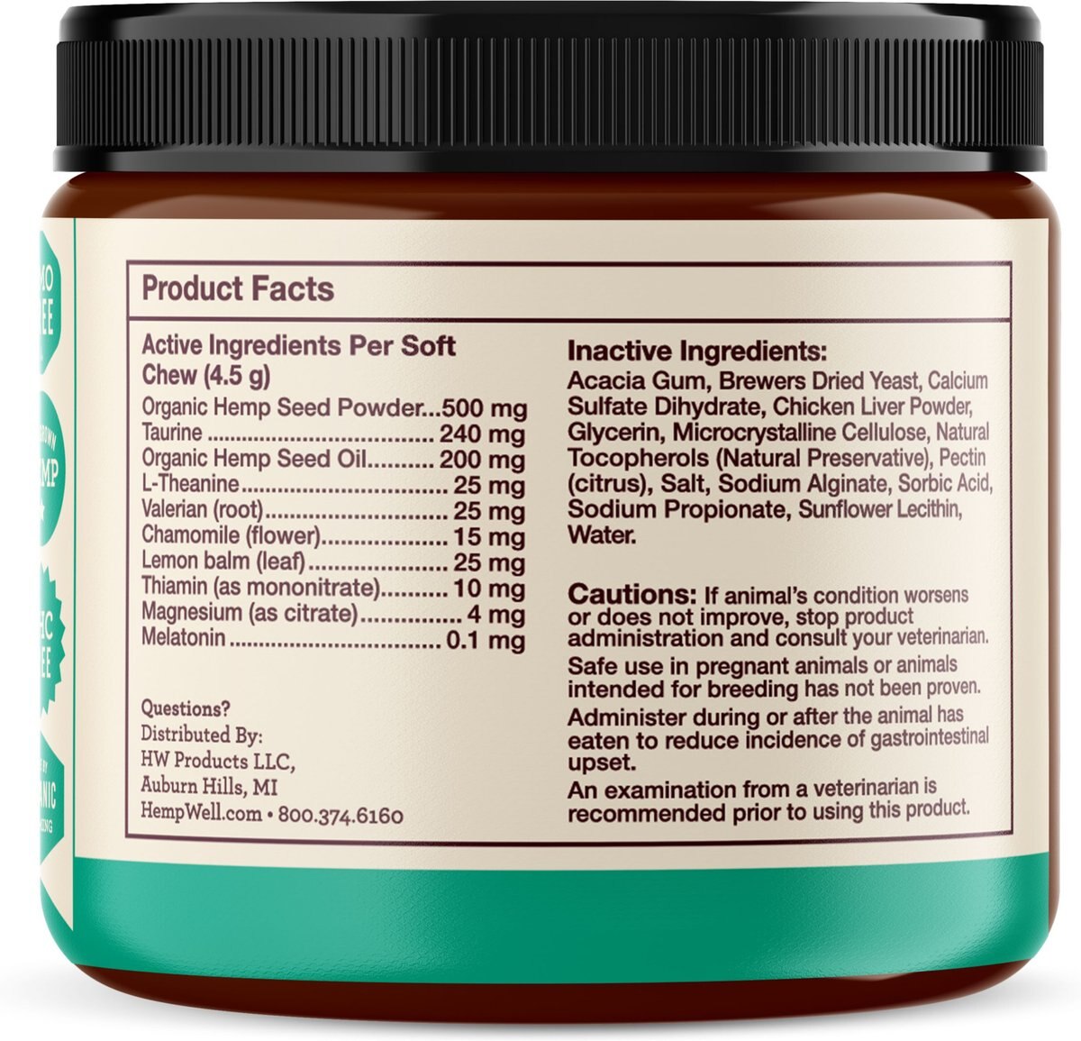 HEMP WELL Calm Dog Anxiety Relief Soft Chew Dog Supplement, 60 count ...