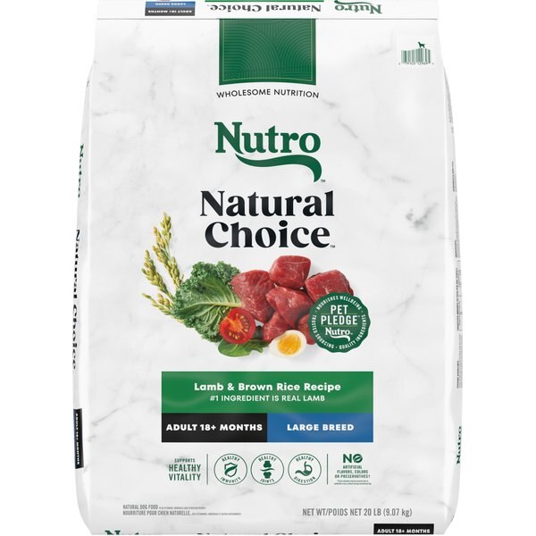 NUTRO Natural Choice Large Breed Adult Chicken & Brown Rice Recipe Dry Dog Food, 22-lb bag ...