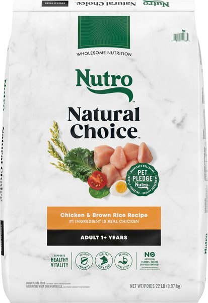 NUTRO Natural Choice Chicken & Brown Rice Recipe Dry Dog Food, 22-lb bag - Chewy.com