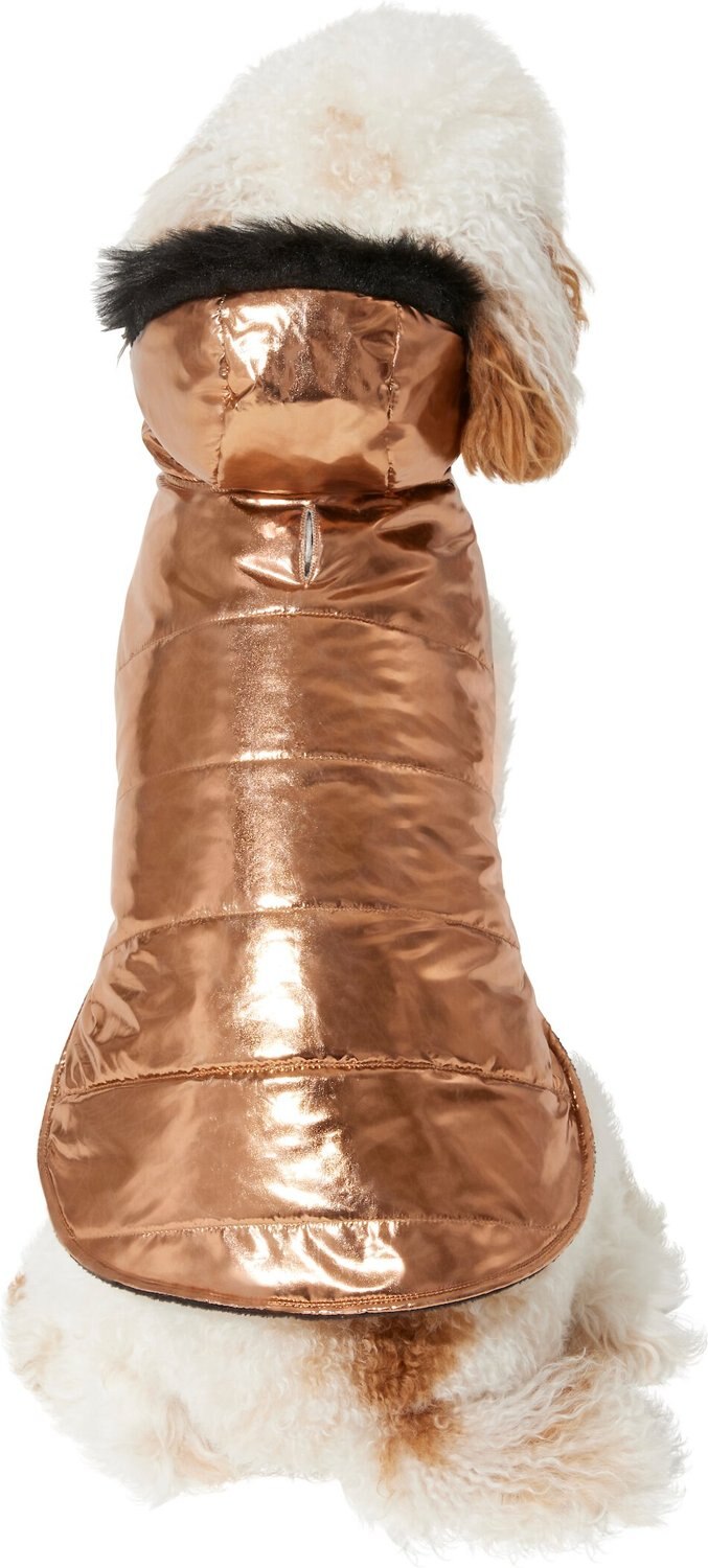 FRISCO Metallic Copper Dog & Cat Puffer Jacket, Large - Chewy.com
