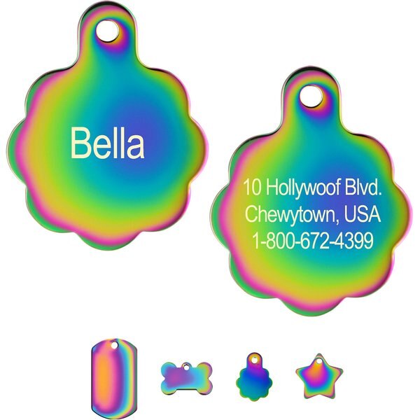 PAWFUREVER Hexagon Personalized Dog ID Tag, Silver, Fly High - Chewy.com