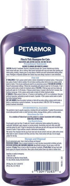 PETARMOR Coconut Berry Scented Flea & Tick Shampoo for Cats, 12-fl oz ...