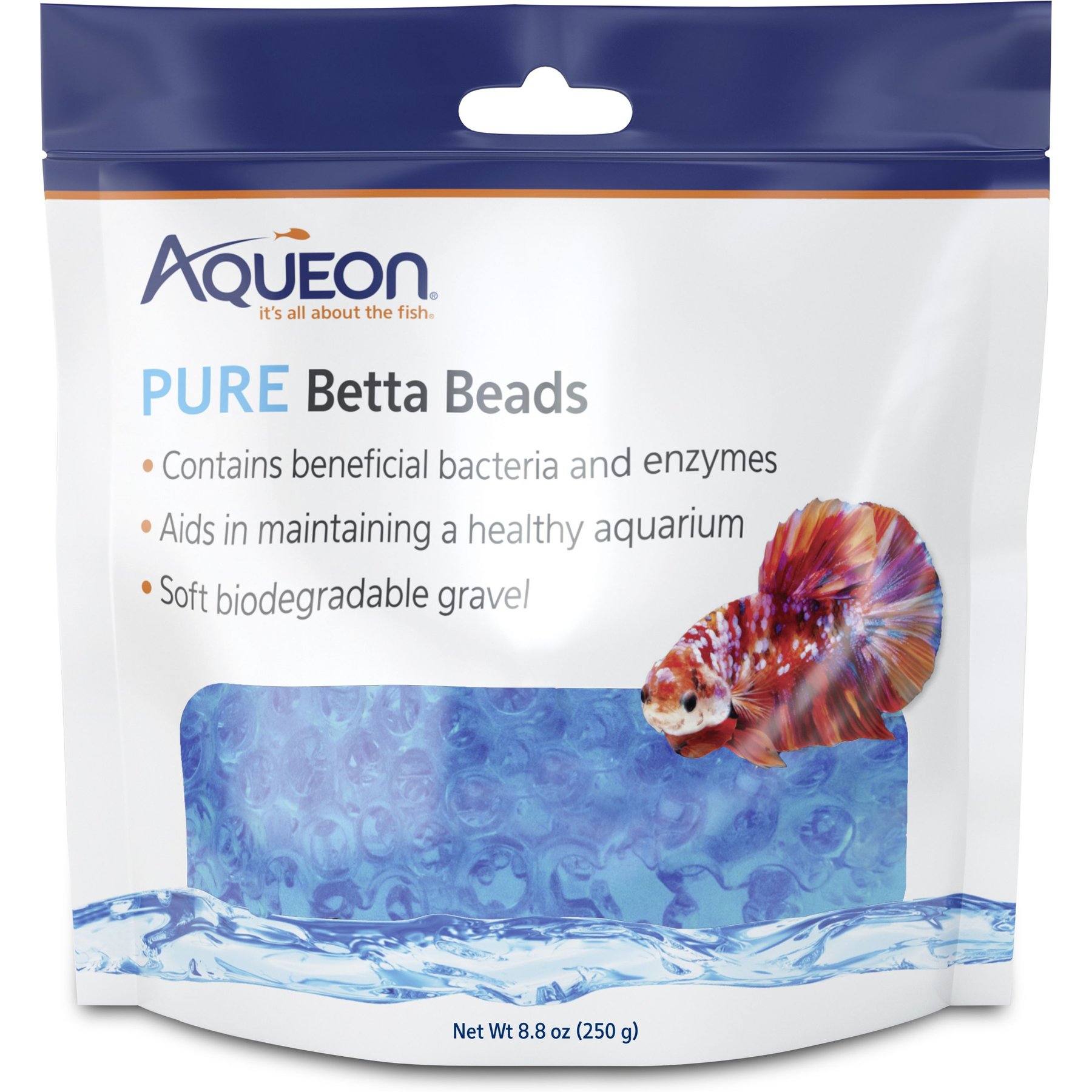 AQUEON PURE Betta Beads Aquarium Water Care, 8.8-oz bag, Blue - Chewy.com
