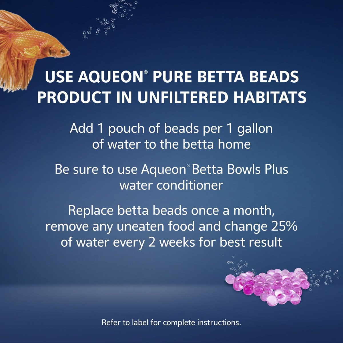 AQUEON PURE Betta Beads Aquarium Water Care, 8.8-oz bag, Pink - Chewy.com