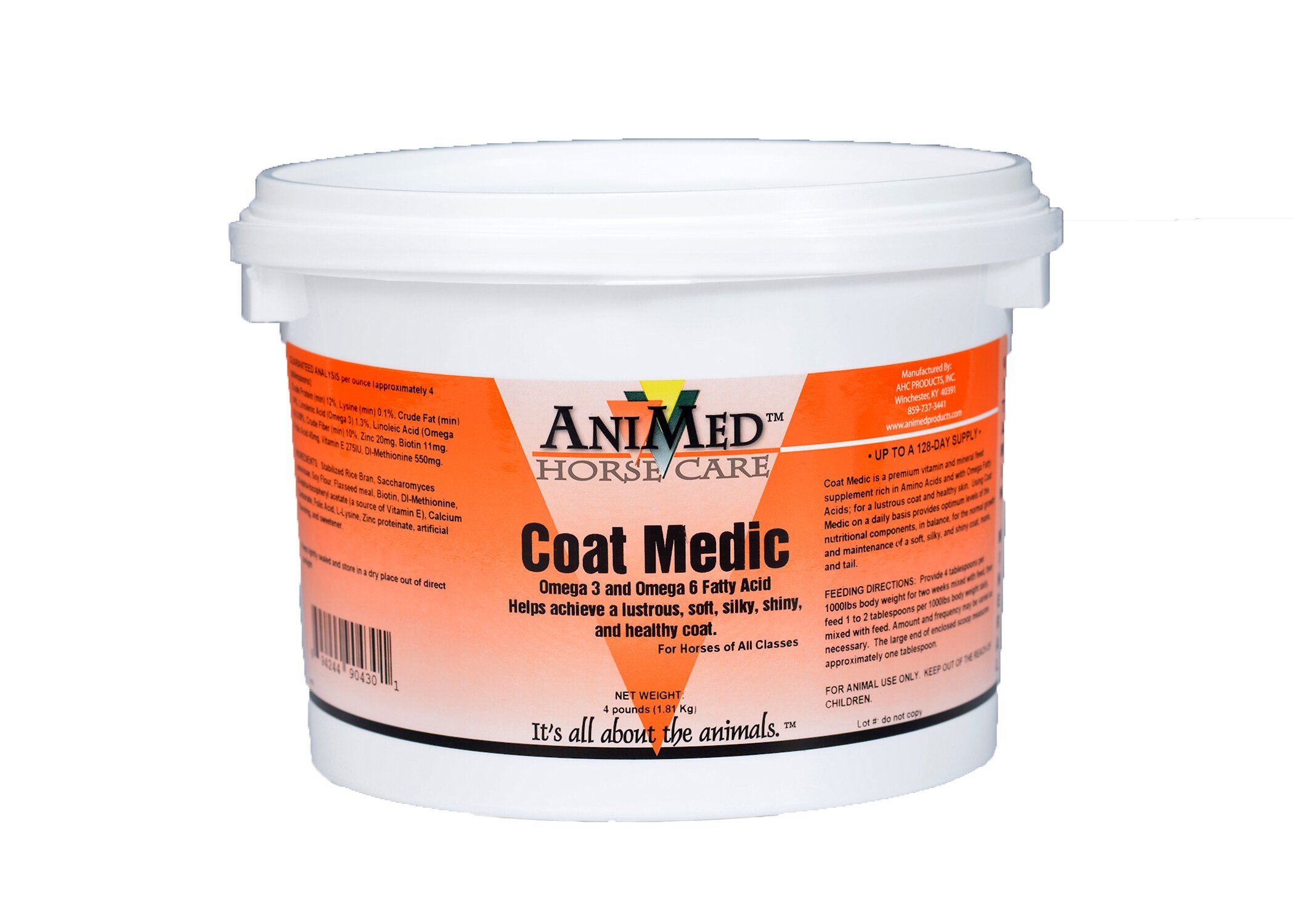 Questions and Answers about ANIMED Coat Medic Horse Supplement, 4-lb tub