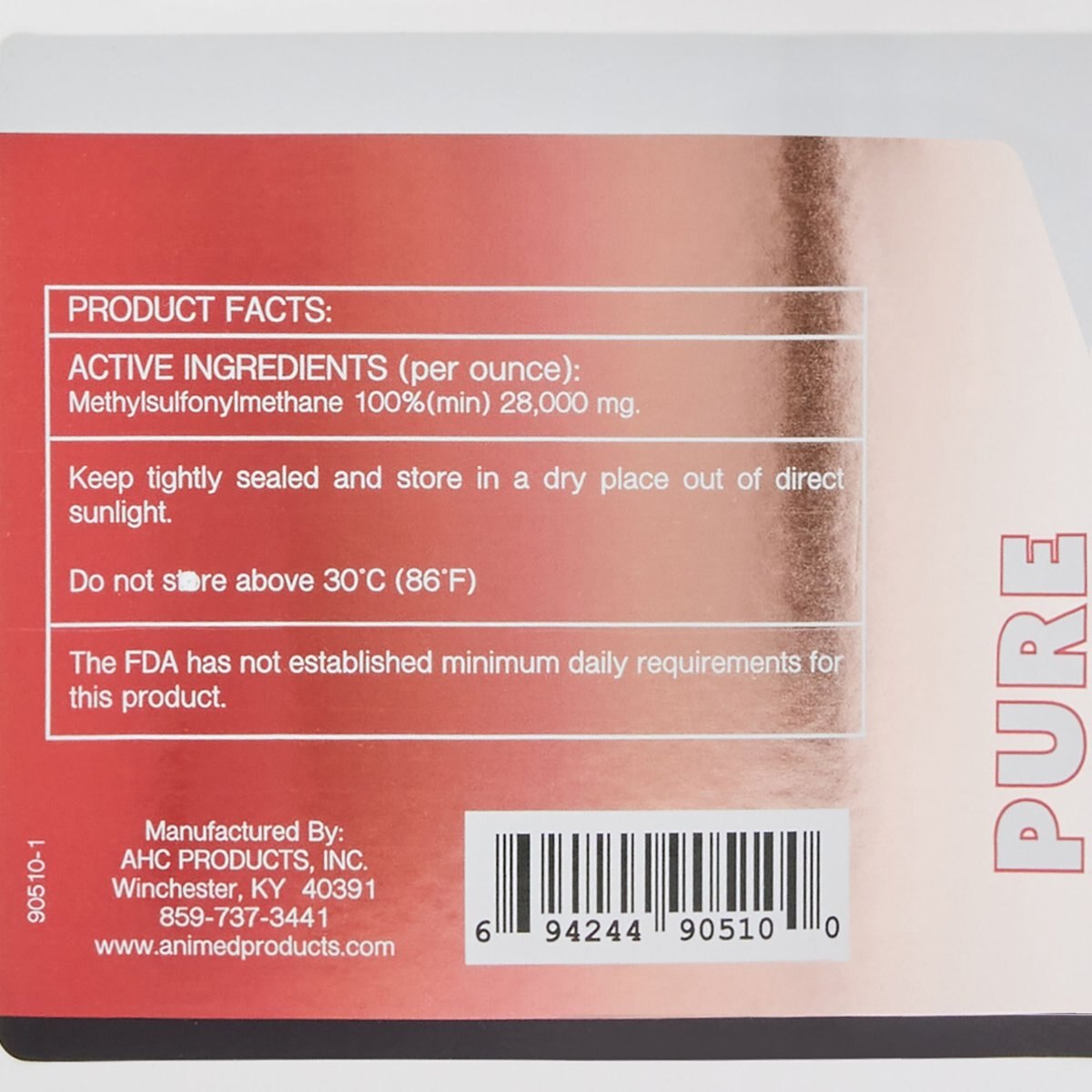 Out of Stock - ANIMED Pure MSM Horse Supplement, 20-lb tub - Chewy.com