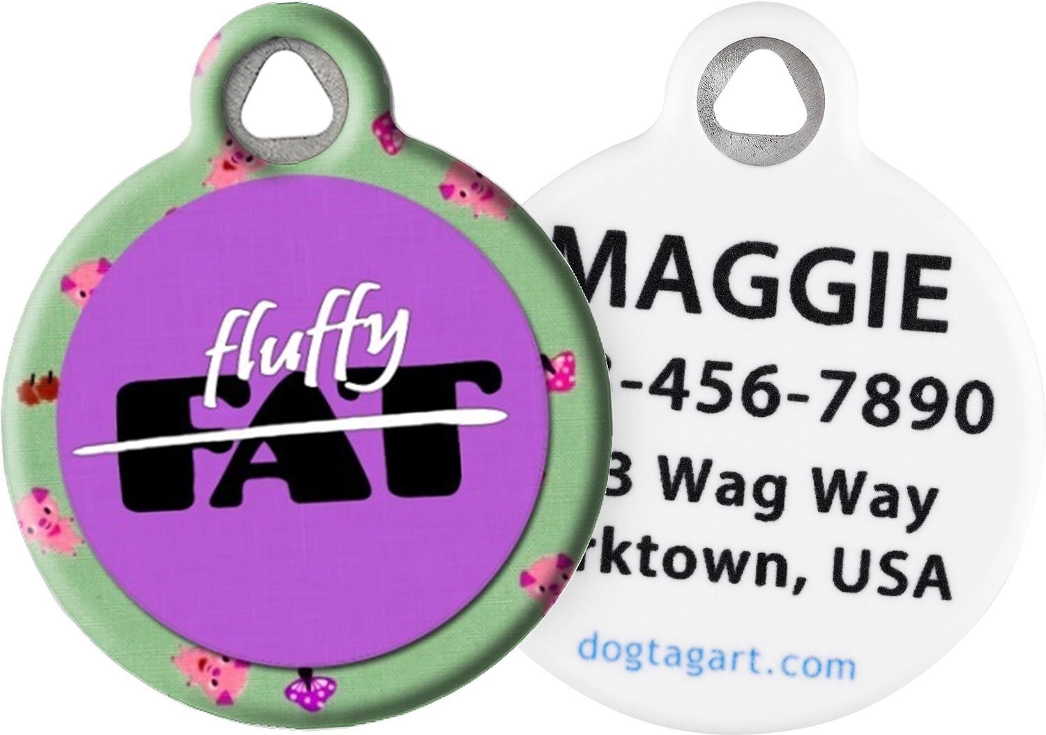 DOG TAG ART Not Fat Fluffy Personalized Dog & Cat ID Tag, Large - Chewy.com