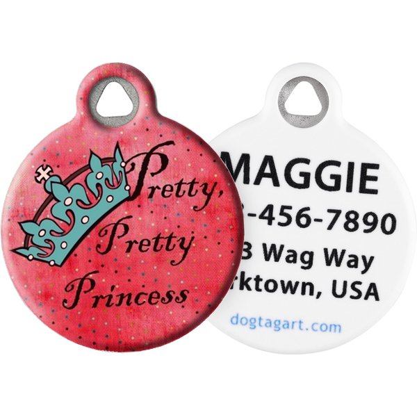 DOG TAG ART Pretty Princess Personalized Dog & Cat ID Tag, Small ...