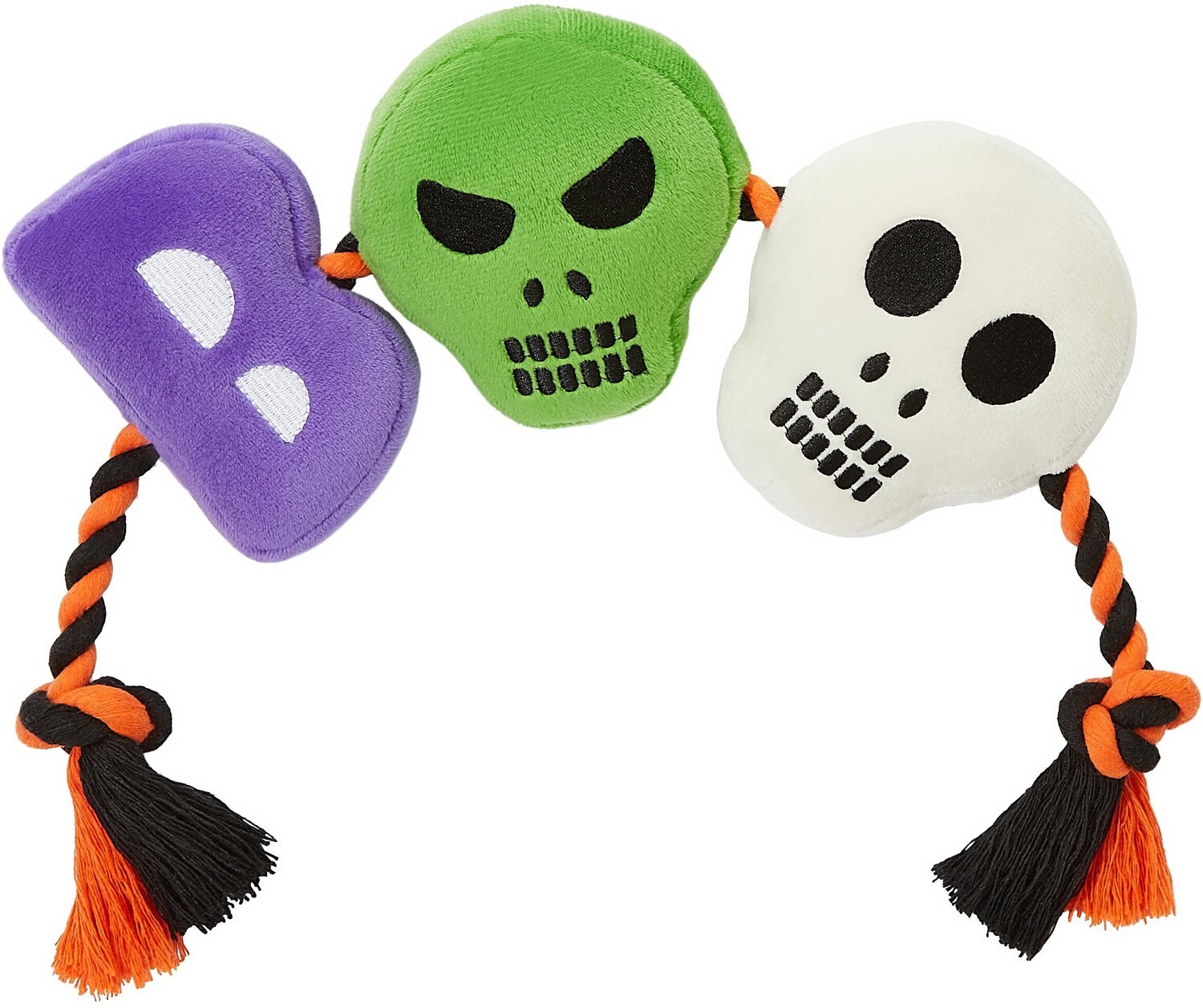 FRISCO Halloween Boo! Plush with Rope Squeaky Dog Toy - Chewy.com