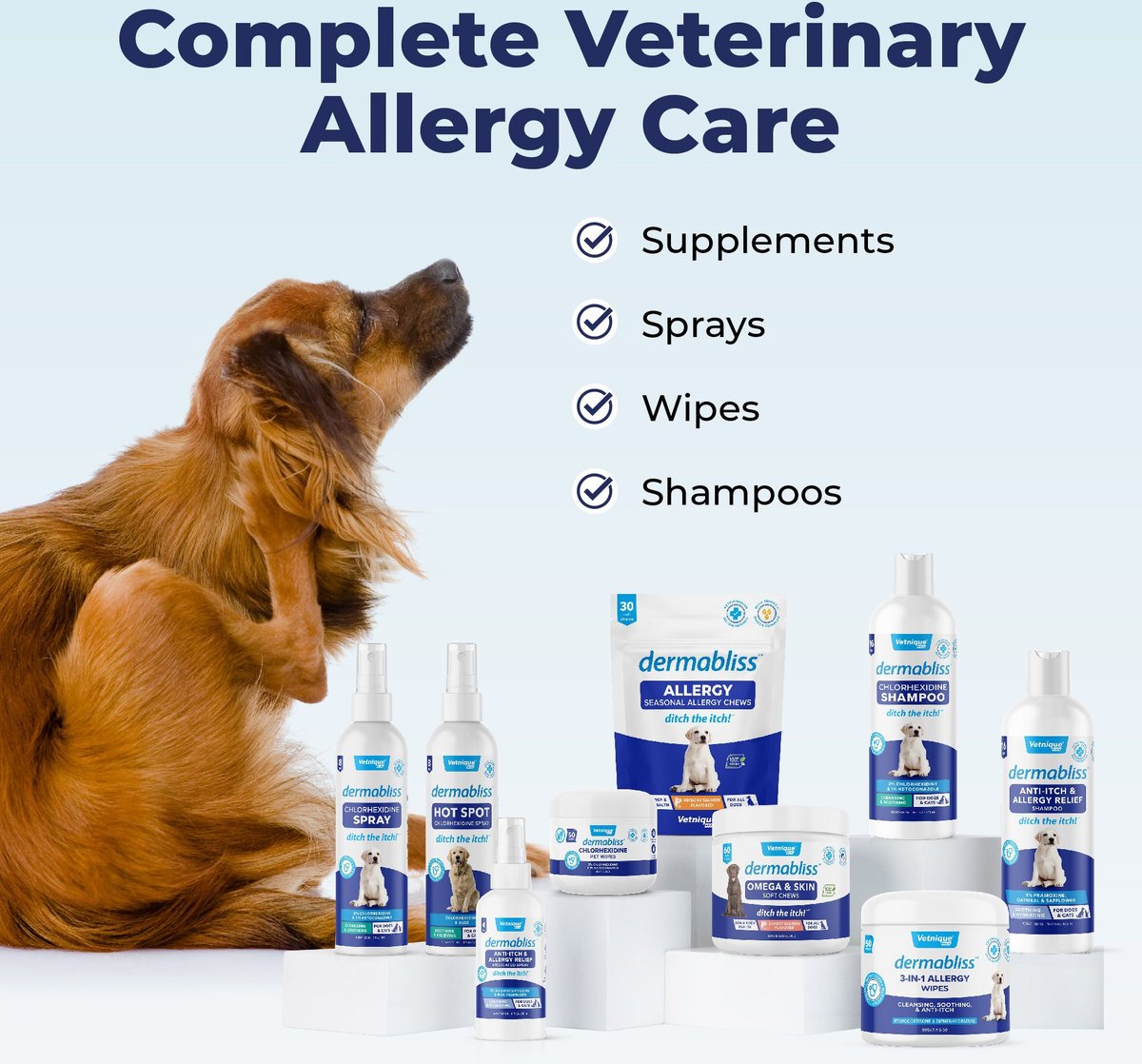 VETNIQUE LABS Dermabliss Medicated Allergy & Itch Relief Hydrocortisone ...