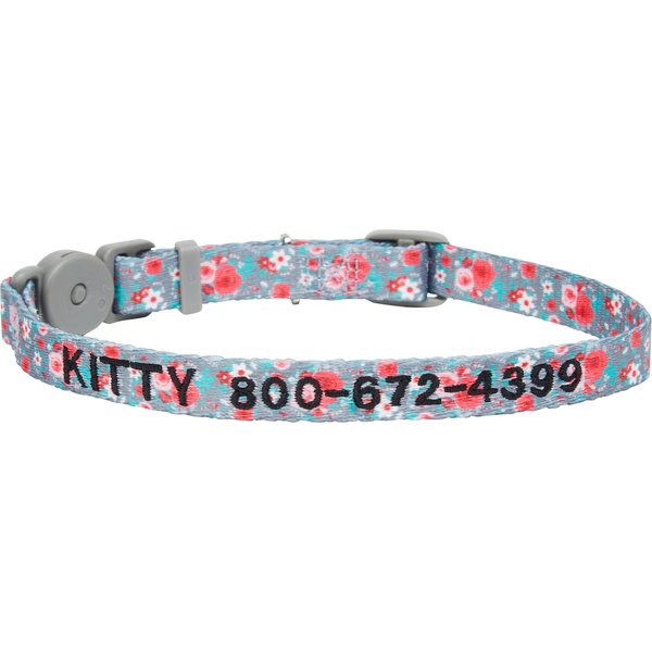 GOTAGS Nylon Personalized Breakaway Cat Collar with Bell, Blue, 8 to 12 ...