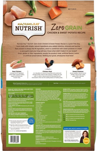 RACHAEL RAY NUTRISH Zero Grain Chicken & Sweet Potato Recipe Grain-Free ...