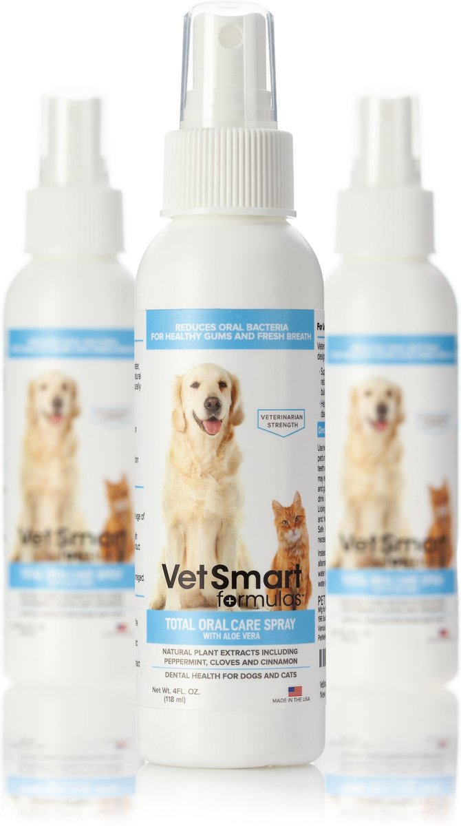VETSMART FORMULAS Total Oral Care Dog & Cat Dental Spray, 4-oz bottle ...