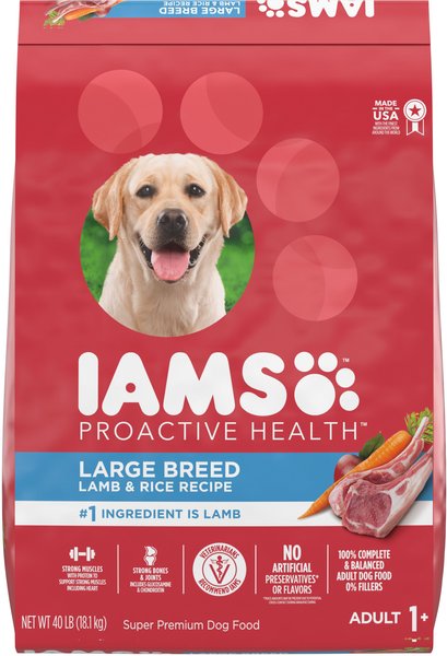 IAMS Lamb & Rice Recipe Large Breed Dry Dog Food, 40-lb bag - Chewy.com
