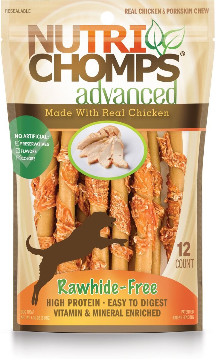 NUTRI CHOMPS Advanced Mini Twists Real Chicken Dog Treats, 12 count ...