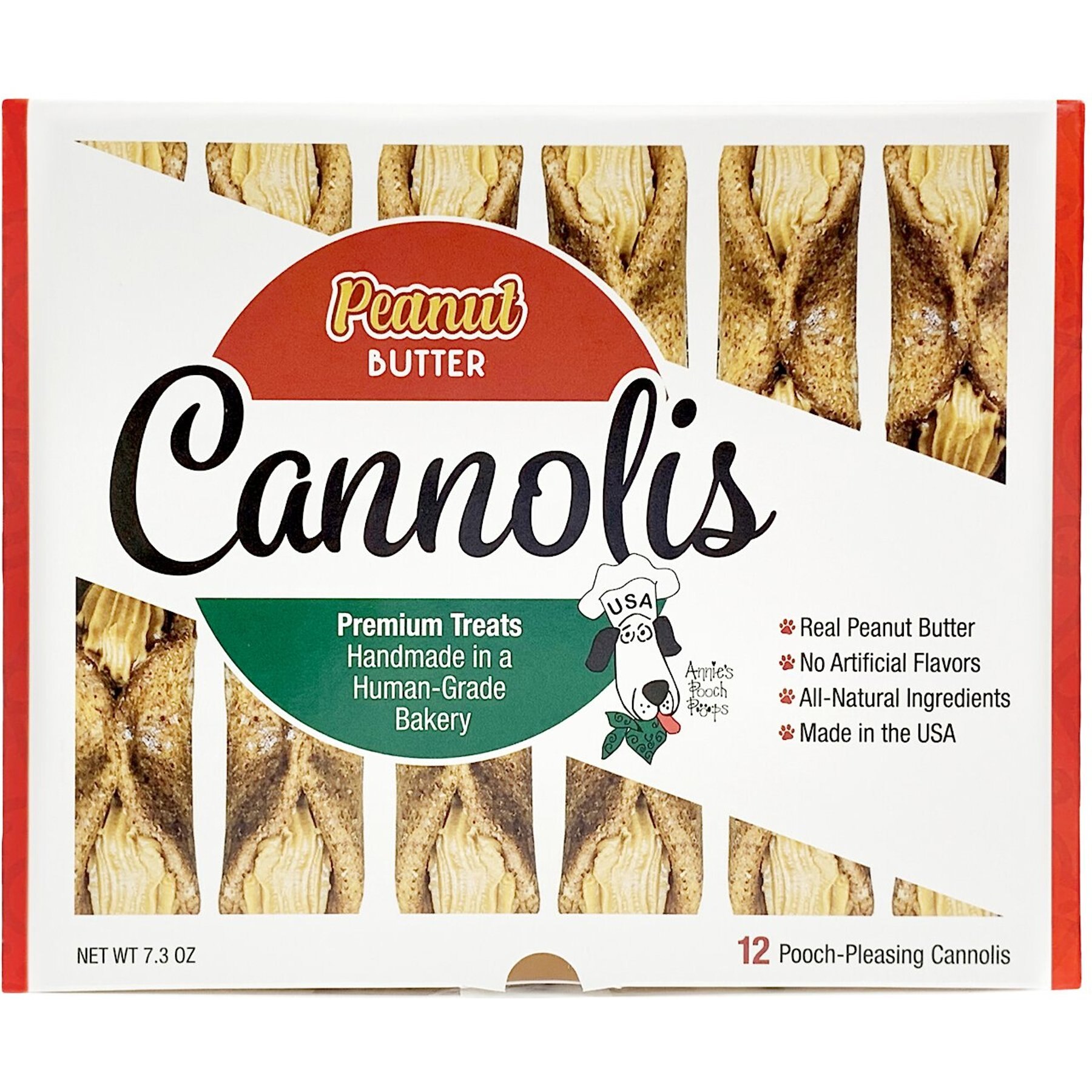 ANNIE'S POOCH POPS Peanut Butter Cannolis Dog Treats, 12 count - Chewy.com