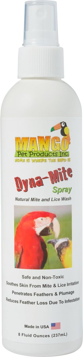 MANGO PET Dyna-mite Mite & Lice Bird Spray, 8-fl oz bottle - Chewy.com