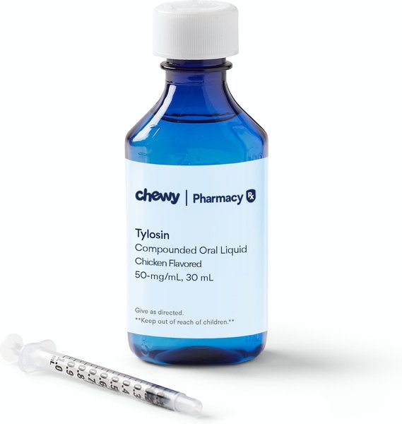 TYLOSIN COMPOUNDED Oral Liquid Chicken Flavored for Dogs & Cats, 50-mg ...