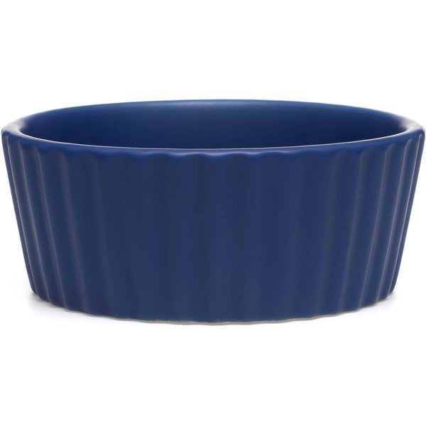 Discontinued - WAGGO Ripple Ceramic Dog Bowl, Royal Blue, 4-cup - Chewy.com