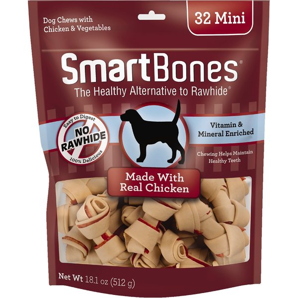SMARTBONES Mini Peanut Butter Dog Treats, 32 count - Chewy.com