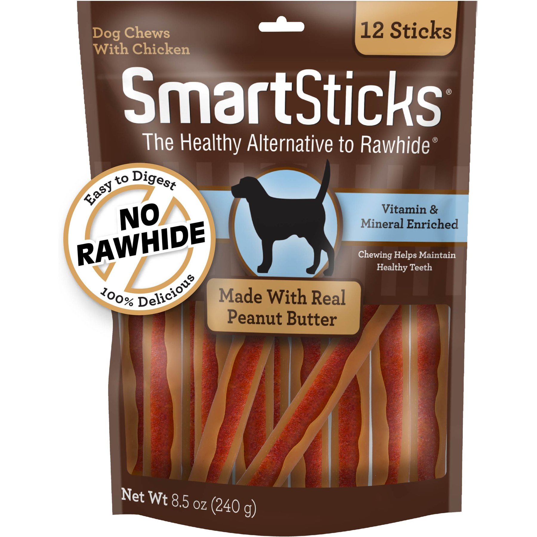 SMARTBONES SmartSticks Peanut Butter Dog Treats, 12 count - Chewy.com