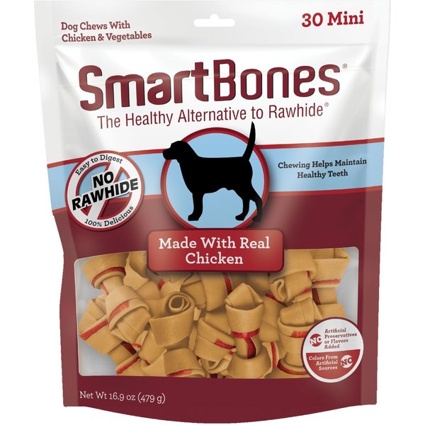 SMARTBONES Peanut Butter Mini Chews Dog Treats, 30 count - Chewy.com