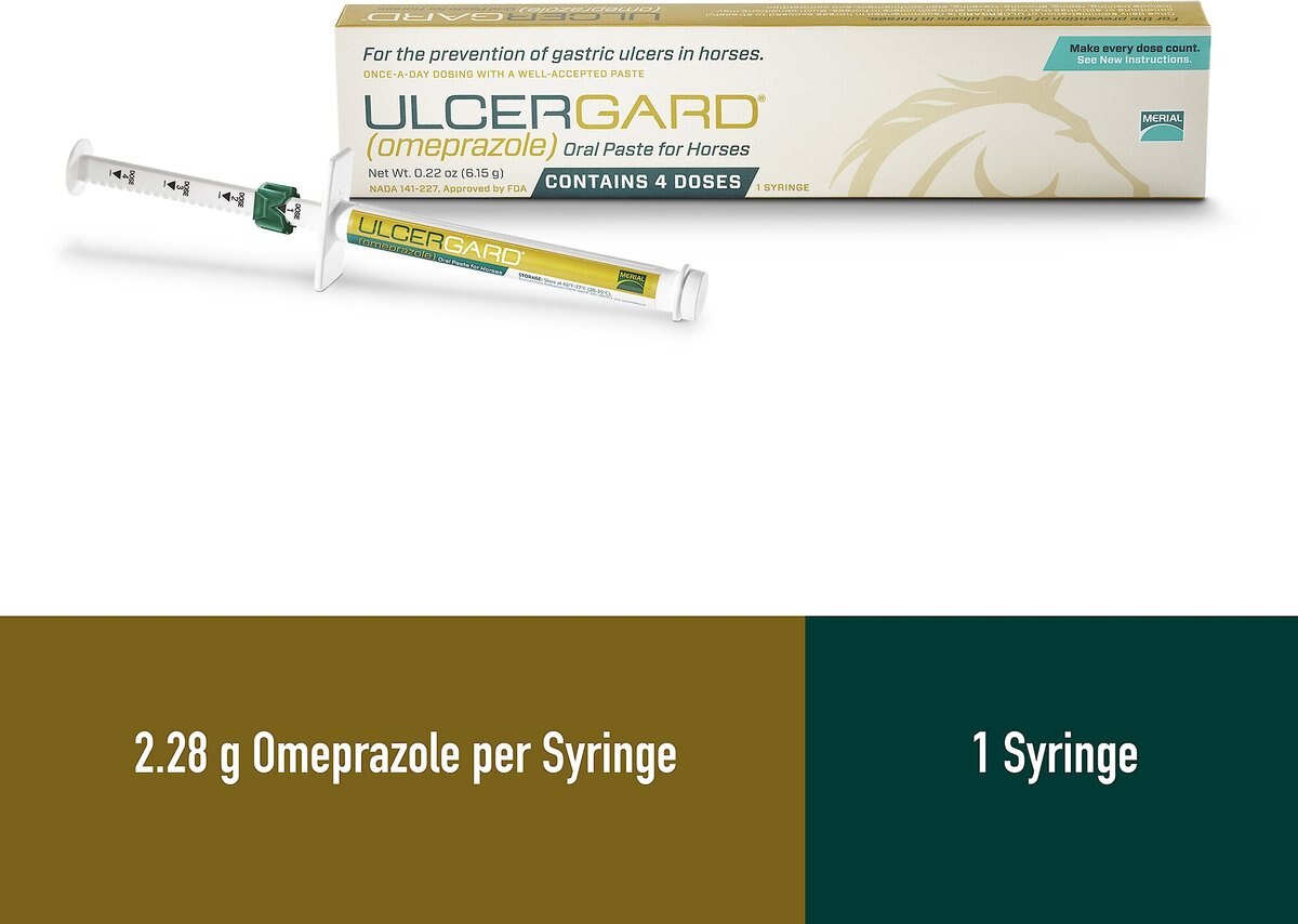ULCERGARD Omeprazole Paste Horse Treatment, 1 syringe, .22-oz syringe ...