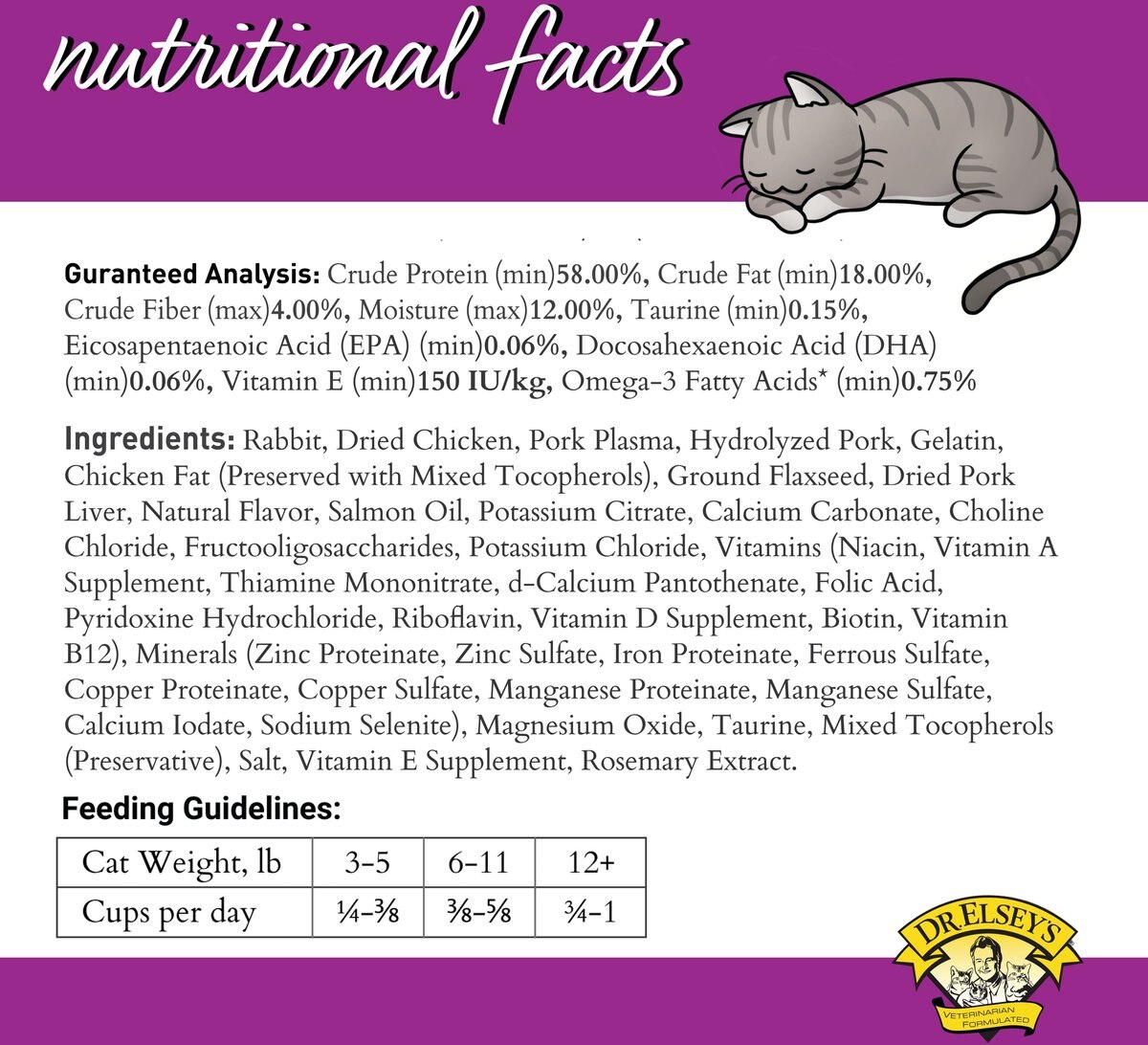 DR. ELSEY'S cleanprotein Rabbit Kibble Cat Dry Food, 2-lb bag - Chewy.com