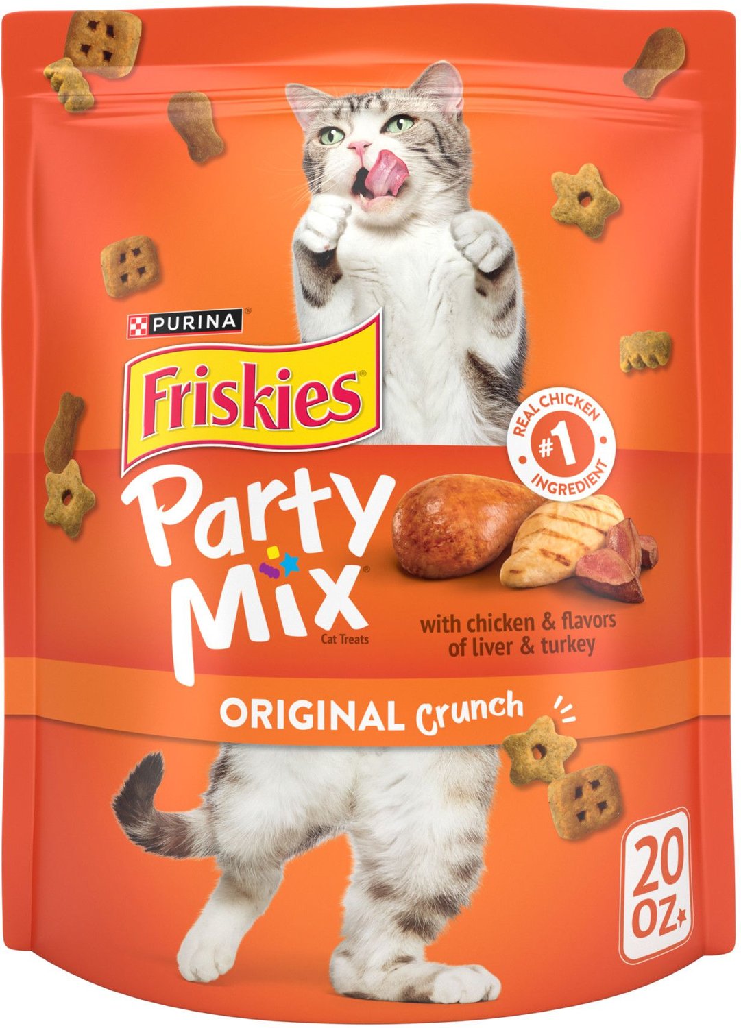 FRISKIES Party Mix Original Crunch Flavor Crunchy Cat Treats, 20-oz bag ...