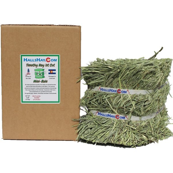 HALL'S HAY Timothy Hay 1st Cut Mini-Bale Small Pet Food, 5-lb box ...