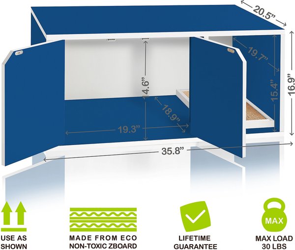Discontinued - WAY BASICS zBoard Paperboard Modern Enclosed Cat Litter ...