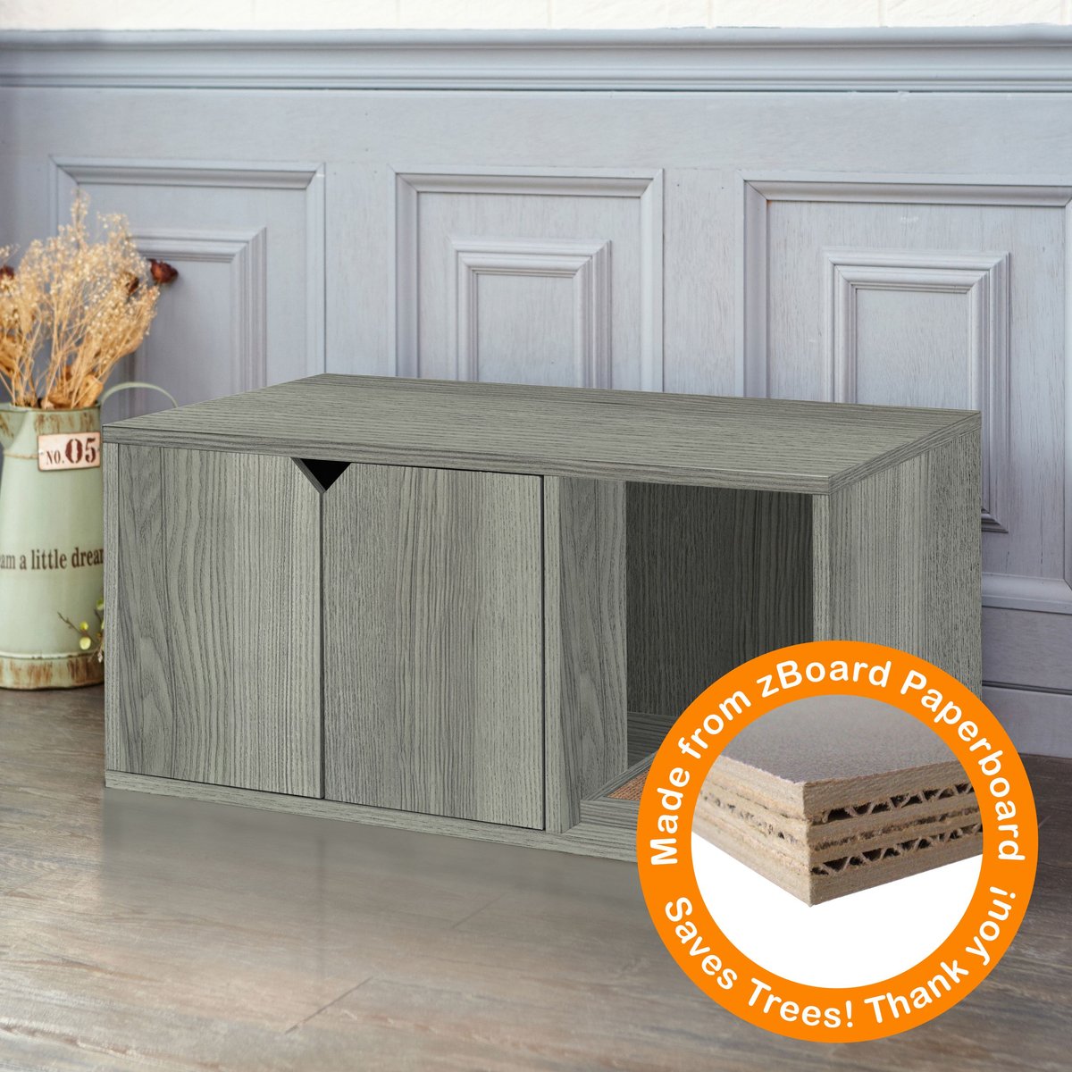 Out of Stock - WAY BASICS zBoard Paperboard Modern Enclosed Cat Litter ...