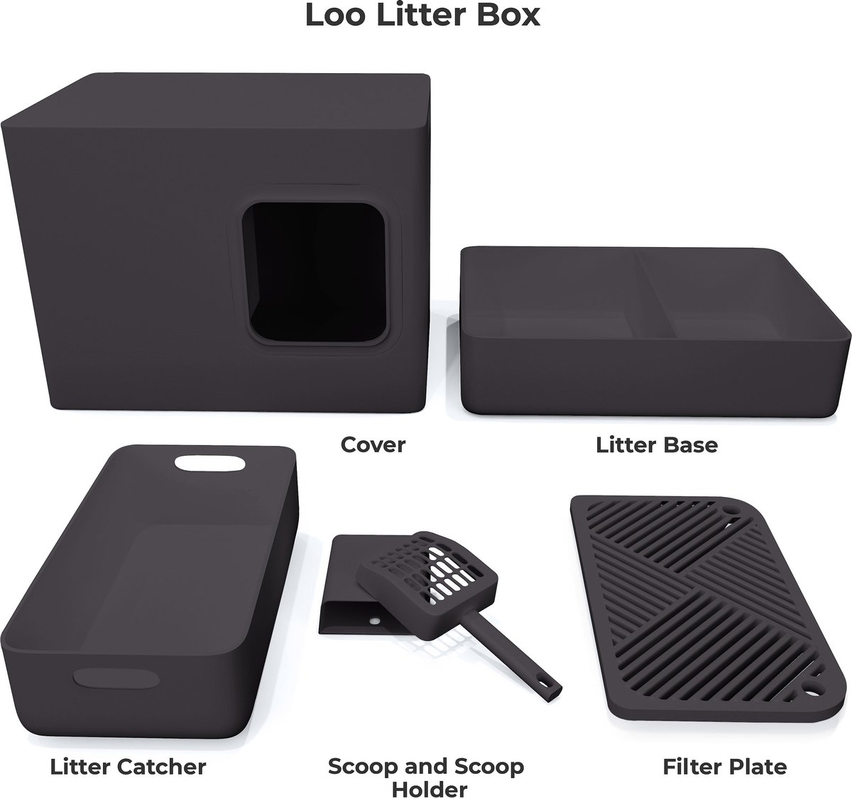 Temporarily Unavailable - MEOWY STUDIO Loo Enclosed Cat Litter Box ...