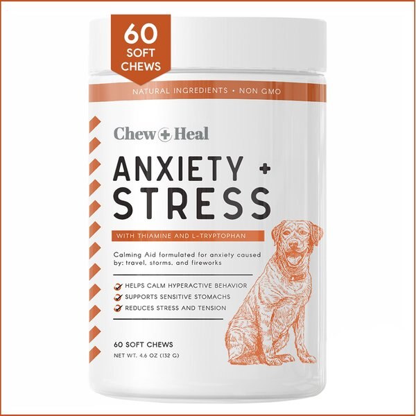 CHEW + HEAL Anxiety & Stress Dog Supplement, 1-pack, 60 count - Chewy.com