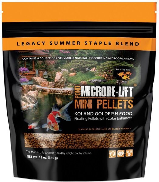 MICROBE-LIFT Pond Mini Pellets Koi & Goldfish Food, 12-oz jar - Chewy.com