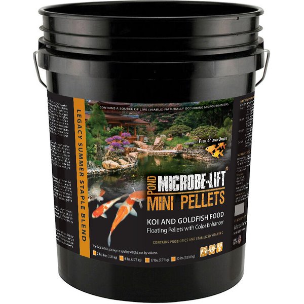 MICROBE-LIFT Pond Mini Pellets Koi & Goldfish Food, 17-lb bucket ...